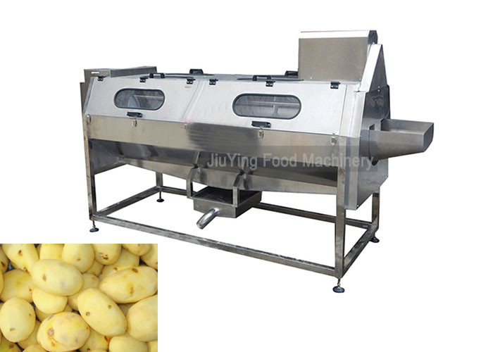 OEM Carrot Peeler Machine / Screw Type Roller Peeling Machine For Root